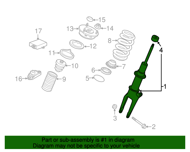 2010-2016 Porsche Panamera Strut 970-343-041-30 | Porsche Marin