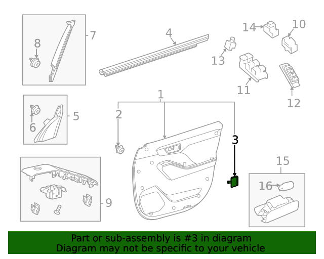 2020-2024 Toyota Highlander Door Trim Panel Plug 74037-0E020-C0 | OEM ...