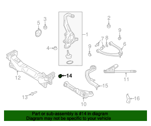 2003-2007 Infiniti G35 Suspension Cross-Member Nut 01223-00331 ...