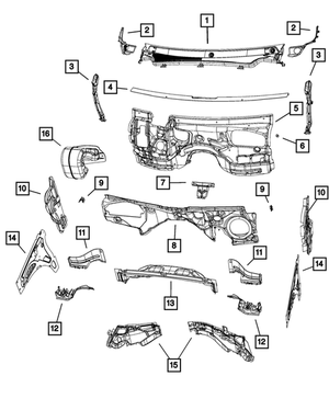 2011-2023 Mopar Dash Panel-Engine Compartment Silencer 68418223AA ...