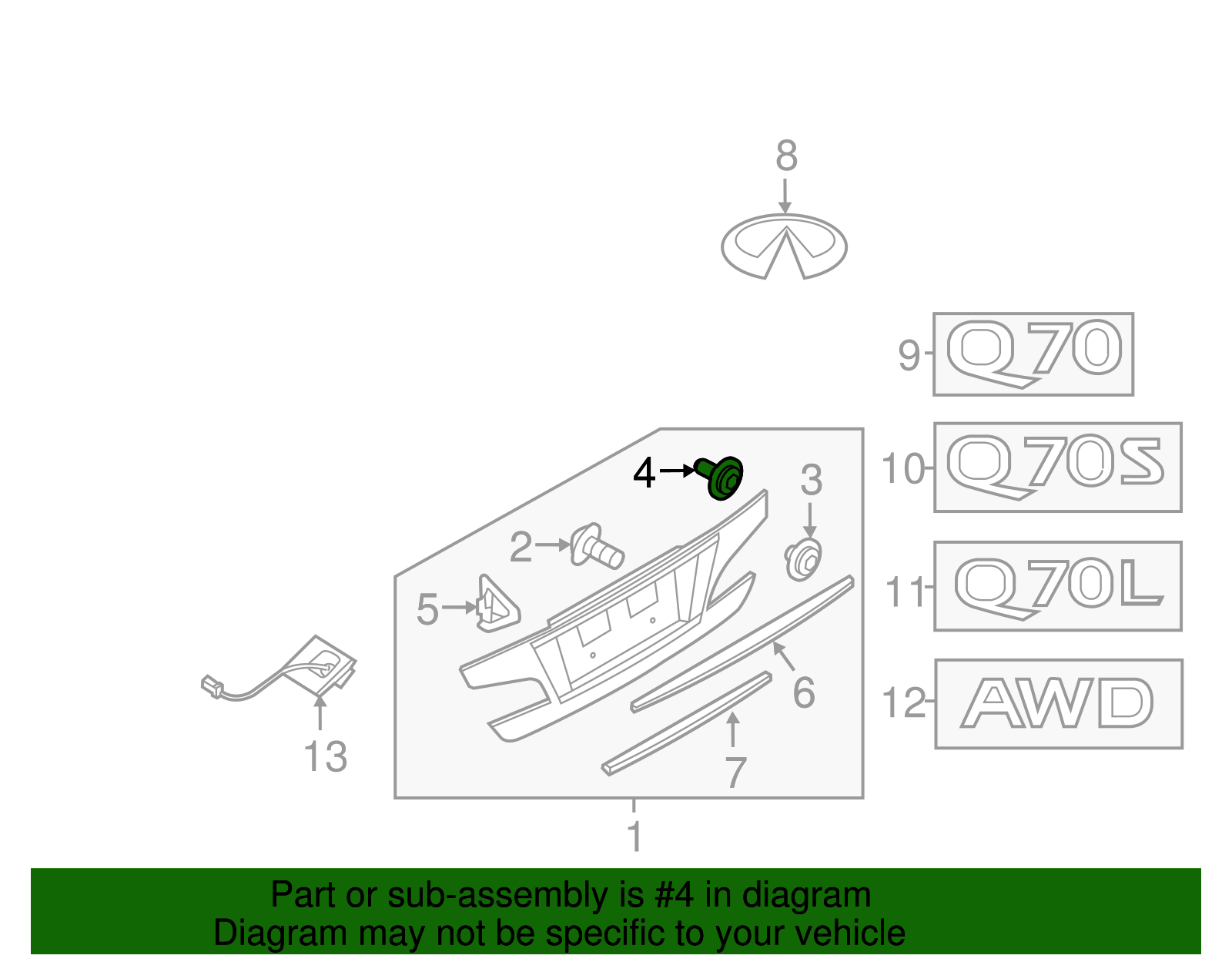 2011-2019 Infiniti Finish Panel Clip 84815-1ME0A | Infiniti of Orland Park