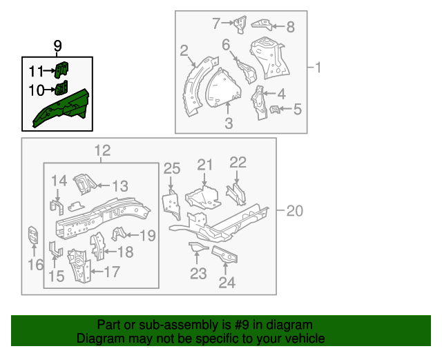 2018-2020 Chevrolet Traverse Upper Rail - Driver's Side (LH) 84393441 ...