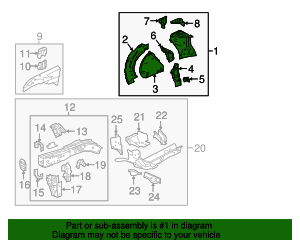 2018-2023 GM Front Passenger Side Wheelhouse Panel 84805149 ...