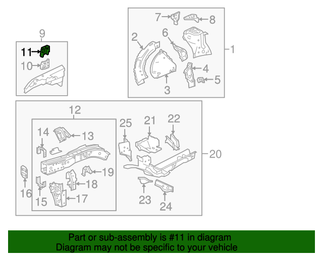 2018-2024 Chevrolet Body Side Front Fender Upper Front Bracket 23208392 ...