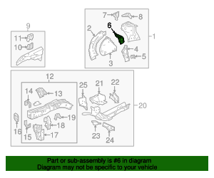 23464546 - Front Passenger Side Wheelhouse Panel Brace 2018-2024 GM ...