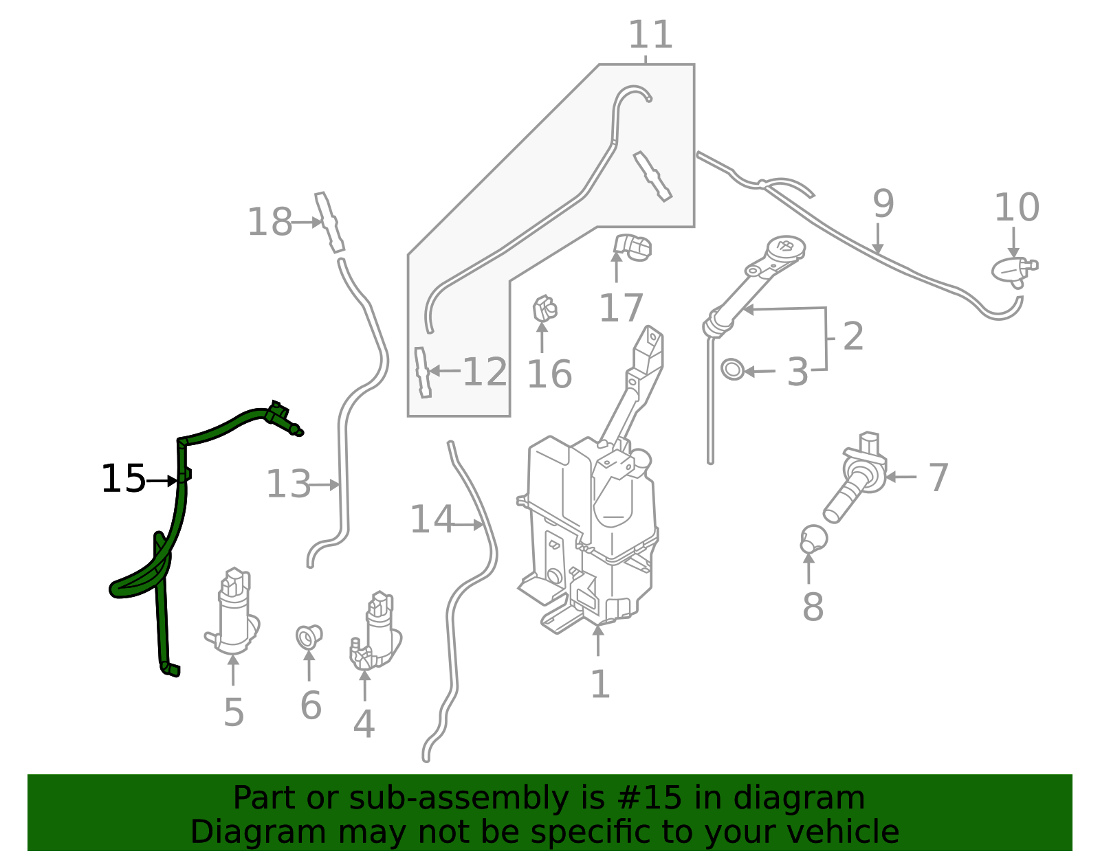 2022-2024 Mitsubishi Washer Hose 28673W000P | Retail Performance Auto Parts