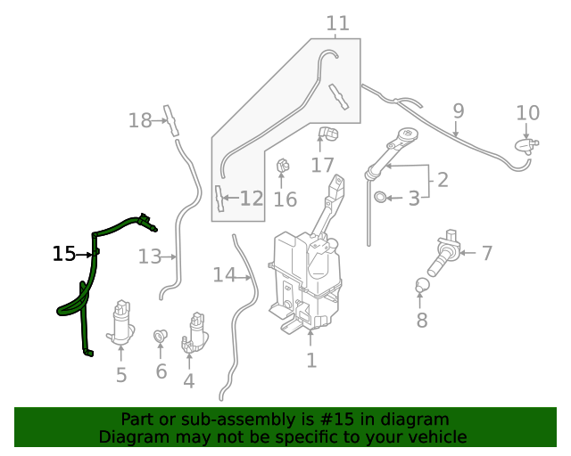 2022-2023 Mitsubishi Outlander Washer Hose 28673W000P | Auto Parts