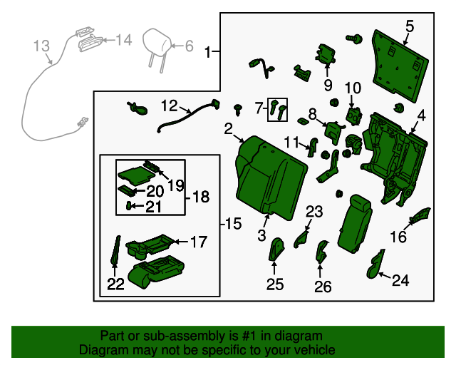 H8600-1A54A (h86001a54a) - 2017 Infiniti QX70 Seat Back Assembly ...