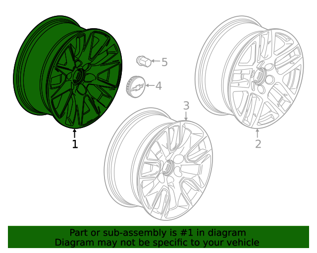 2019-2020 Chevrolet Wheel, Alloy 84570309 | OEPartsQuick