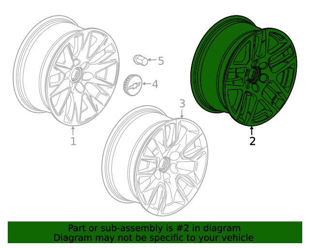 2019-2021 Chevrolet Wheel, Alloy 23376225 | GMPartsDirect.com