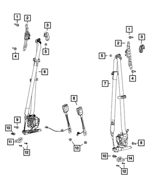 2018-2024 Mopar Seat Belt Turning Loop Adjuster 6AG80TX7AB ...