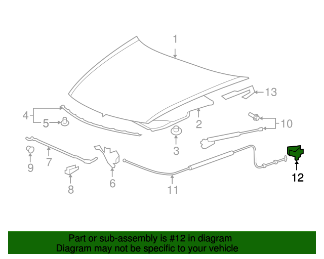 74135-SDA-A01ZK - Lever Assembly 2008-2012 Honda Accord | Honda Parts ...