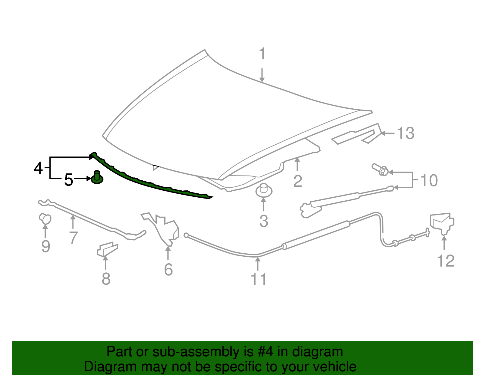 74148-TE0-A00 - Rubber Hood Seal - 2008-2012 Honda Accord | Genuine ...
