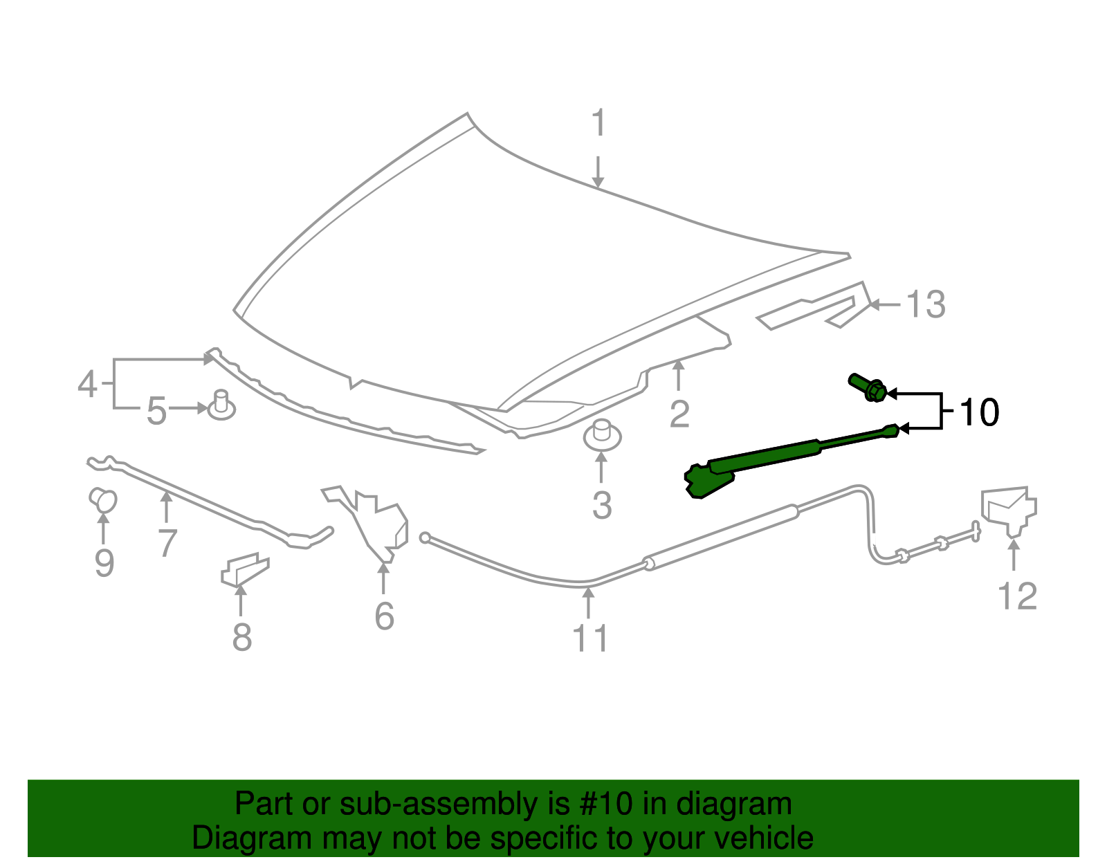74195-TA1-305 - Support Cylinder 2008-2012 Honda Accord | Honda Parts ...
