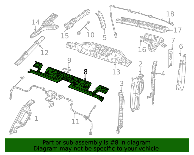 2019-2021 Jeep Wrangler Molding 6TA56TX7AF | TascaParts.com