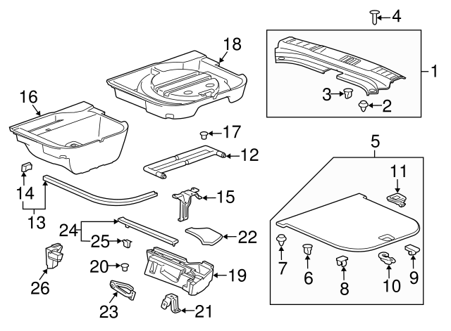 2010-2016 Cadillac SRX Cargo Floor Stowage Compartment Divider 22778826 ...