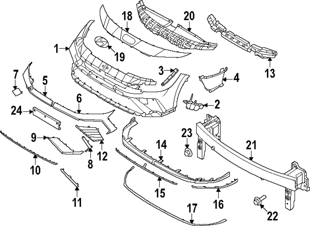 Genuine Impact Bar for 2024-2025 Hyundai | Part# 64900-AA900 | Hyundai ...