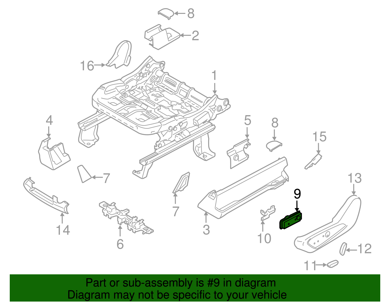 2015-2024 Ford Motorcraft™ Power Seat Switch SW-7383 | OEM Parts Online