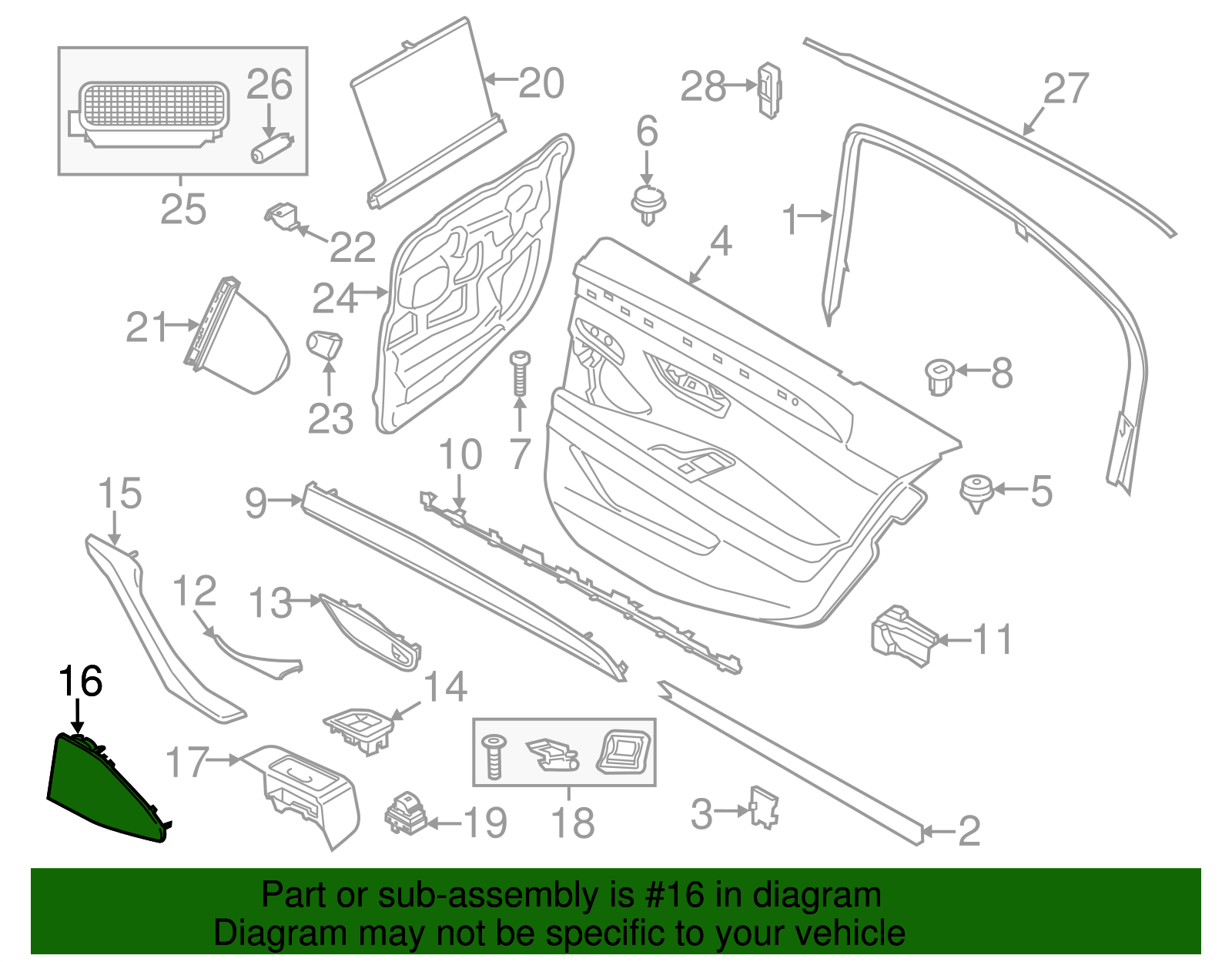 51427261965 - 2011-2016 BMW Speaker Grille (51-42-7-261-965) | BMW of ...