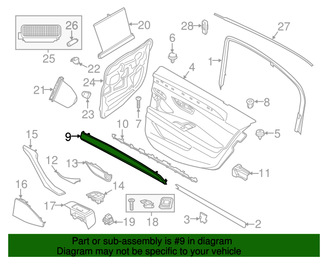 Genuine BMW 51-42-7-225-527 | Trim Molding | FREE Shipping on Most ...