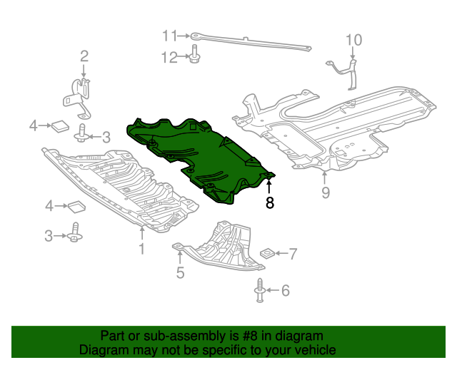 205-524-02-00 - Center Shield 2016-2020 Mercedes-Benz | Mercedes-Benz ...