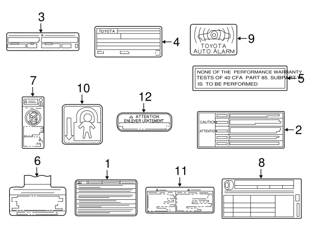 Toyota 2015-2017 Toyota Camry Tire Press Label 42661-06722 | Toyota Parts