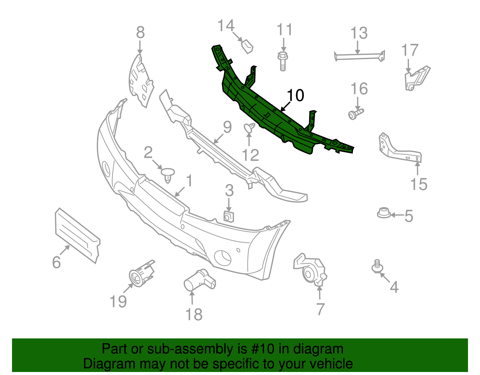 2008-2015 Nissan Armada Reinforcement 62290-ZQ00A | TascaParts.com
