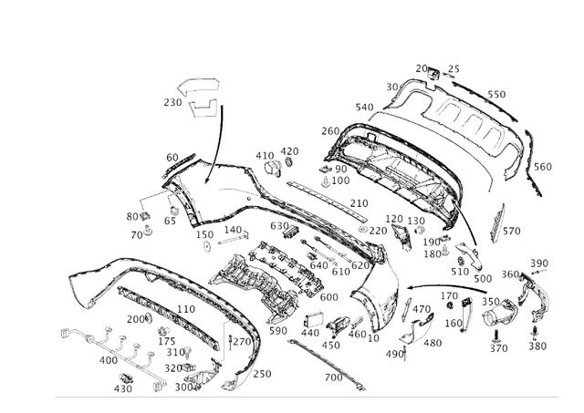 2015-2020 Mercedes-Benz Trim, Bumper 156-885-14-00 | Mercedes Parts ...