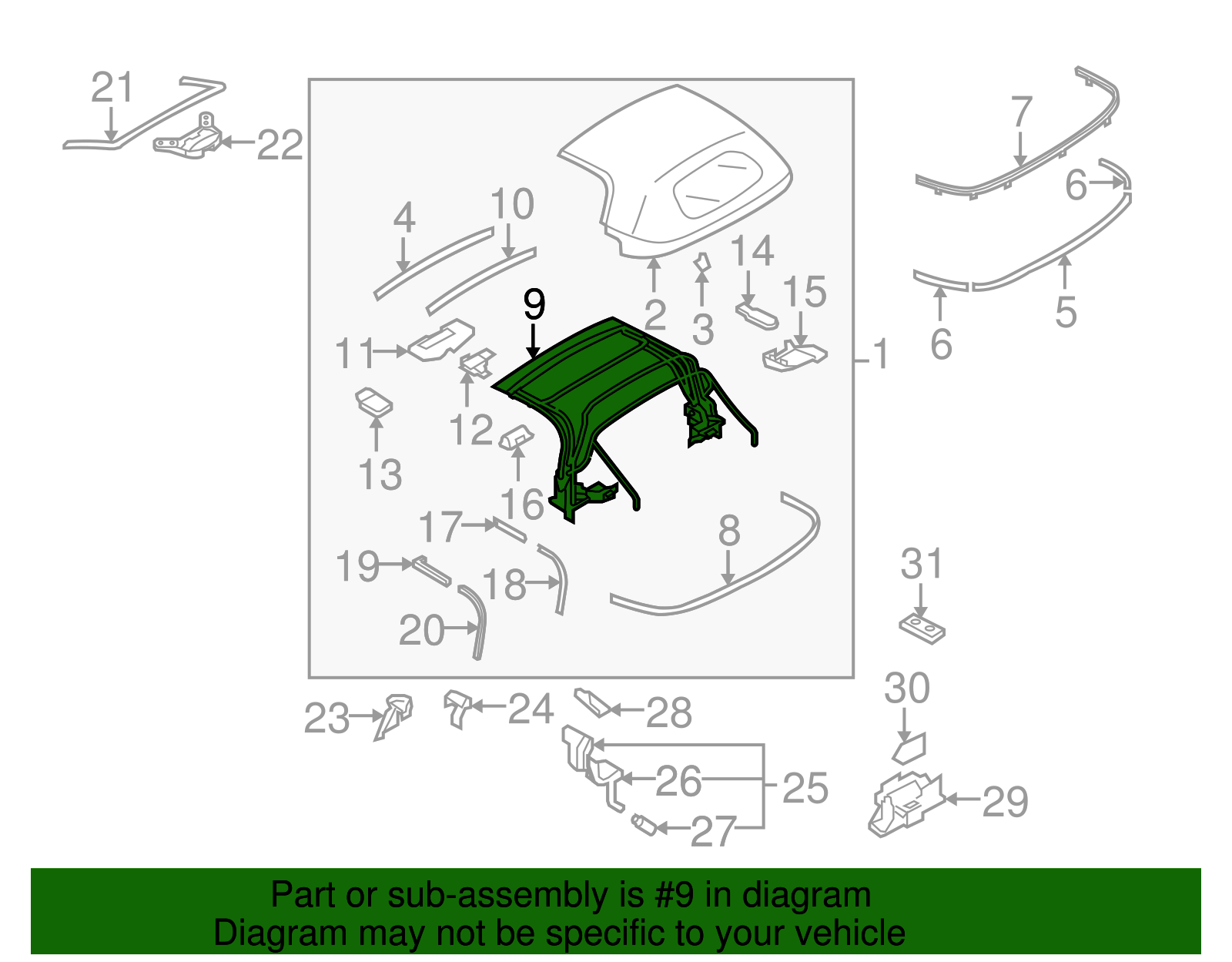 NE51-R1-100P - High-Quality Top Frame for 2006-2015 Mazda MX-5 Miata ...