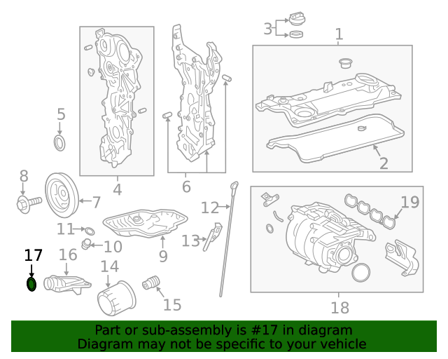 2018-2023 Toyota Engine Oil Pump Pickup Tube Gasket 15147-25010 ...