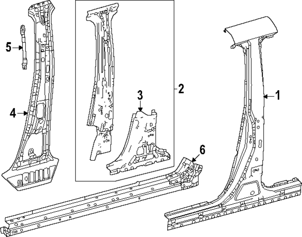 2024-2025 Toyota Land Cruiser Center Pillar & Rocker 61312-60270 | OEM ...