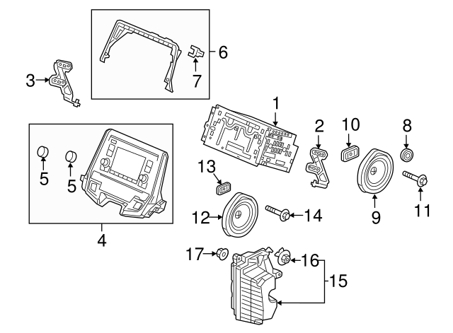 39171-THR-A71 - Audio Unit Assembly, Base (Panasonic) 2018 Honda ...