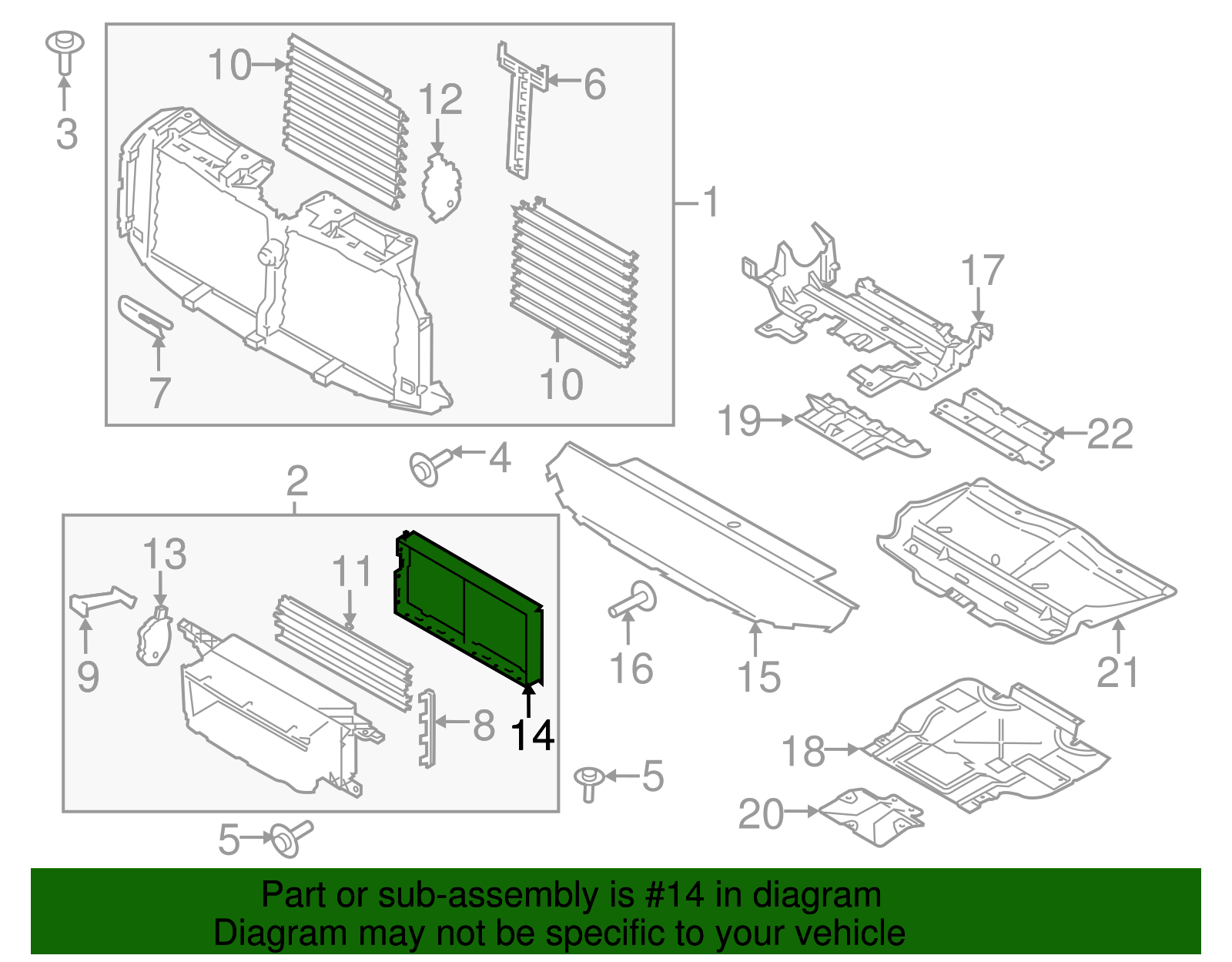 Genuine OEM Ford Part - Radiator Support Air Deflector FL3Z-8327-B ...
