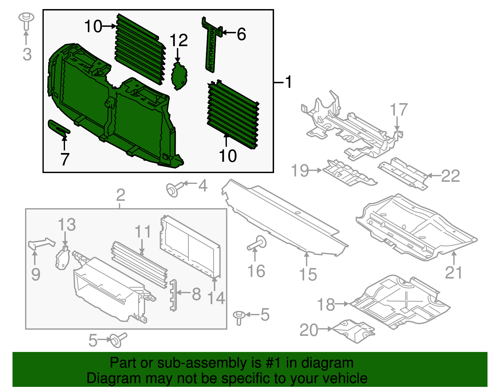 2015-2017 Ford F-150 Radiator Shutter Assembly FL3Z-8475-F | TascaParts.com