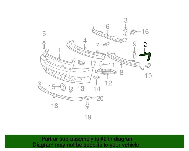 2007-2014 Chevrolet Front Driver Side Bumper Fascia Side Bracket ...
