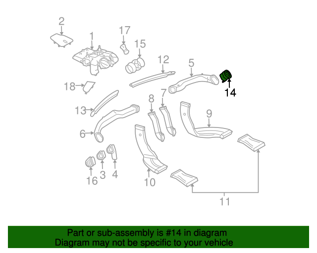 2003-2009 Mercedes-Benz Vent Grille 209-831-03-59-9051 | MB OEM Parts