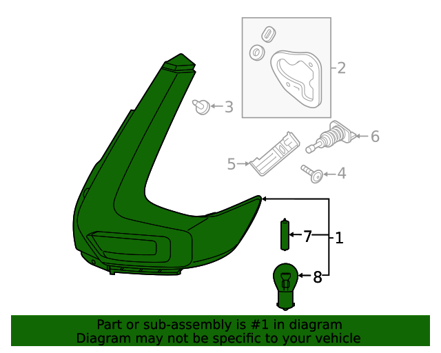 2019-2020 Volvo XC40 Tail Lamp - Passenger Side (RH) 31446791 ...