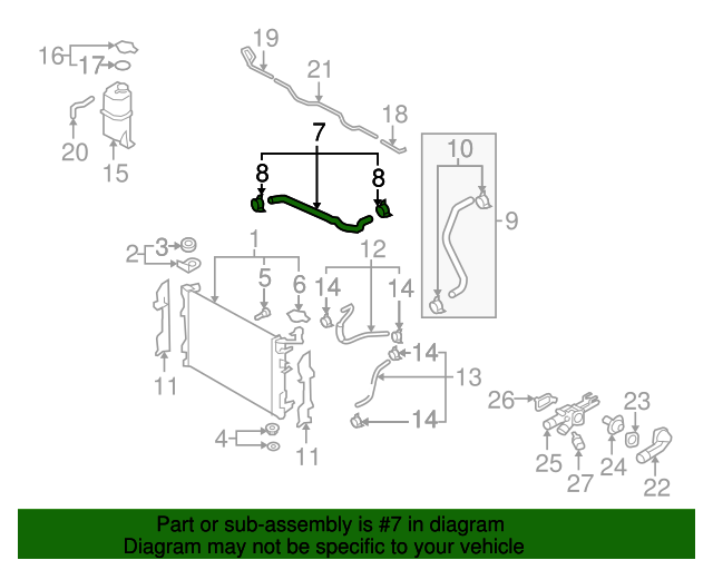 2006-2012 Hyundai Elantra Radiator Coolant Hose 25414-2H100 ...
