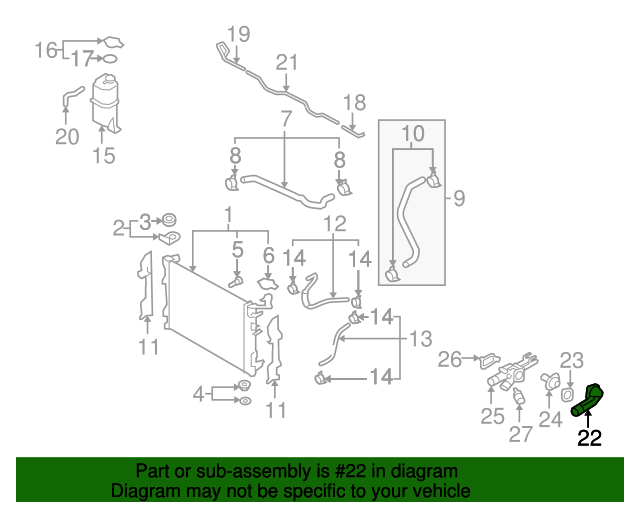 2001-2012 Hyundai Thermostat Outlet 25631-23501 | OEM Parts Online