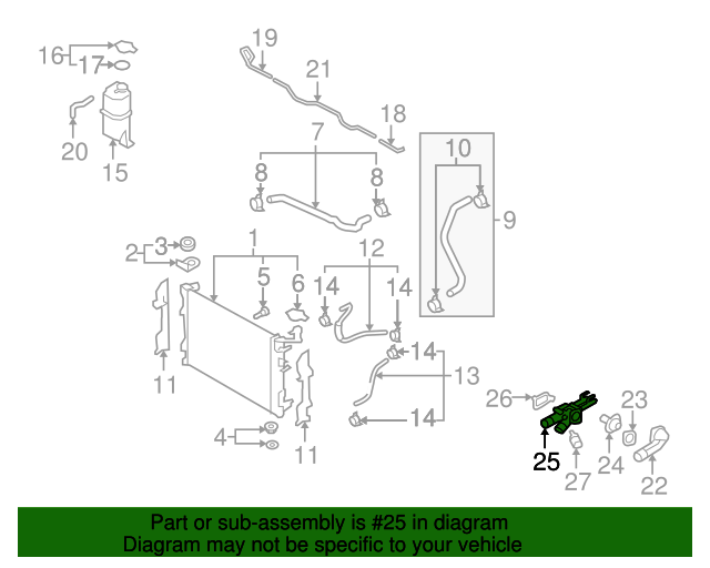 Genuine Thermostat Housing for 2003-2012 Hyundai | Part# 25620-23640 ...