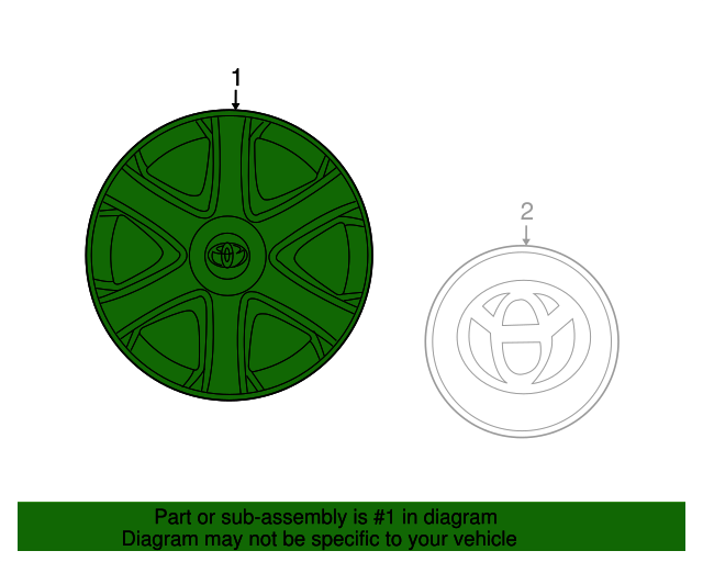 4262102101 - Wheel Cover 2009-2010 Toyota Matrix | AutoNationParts.com