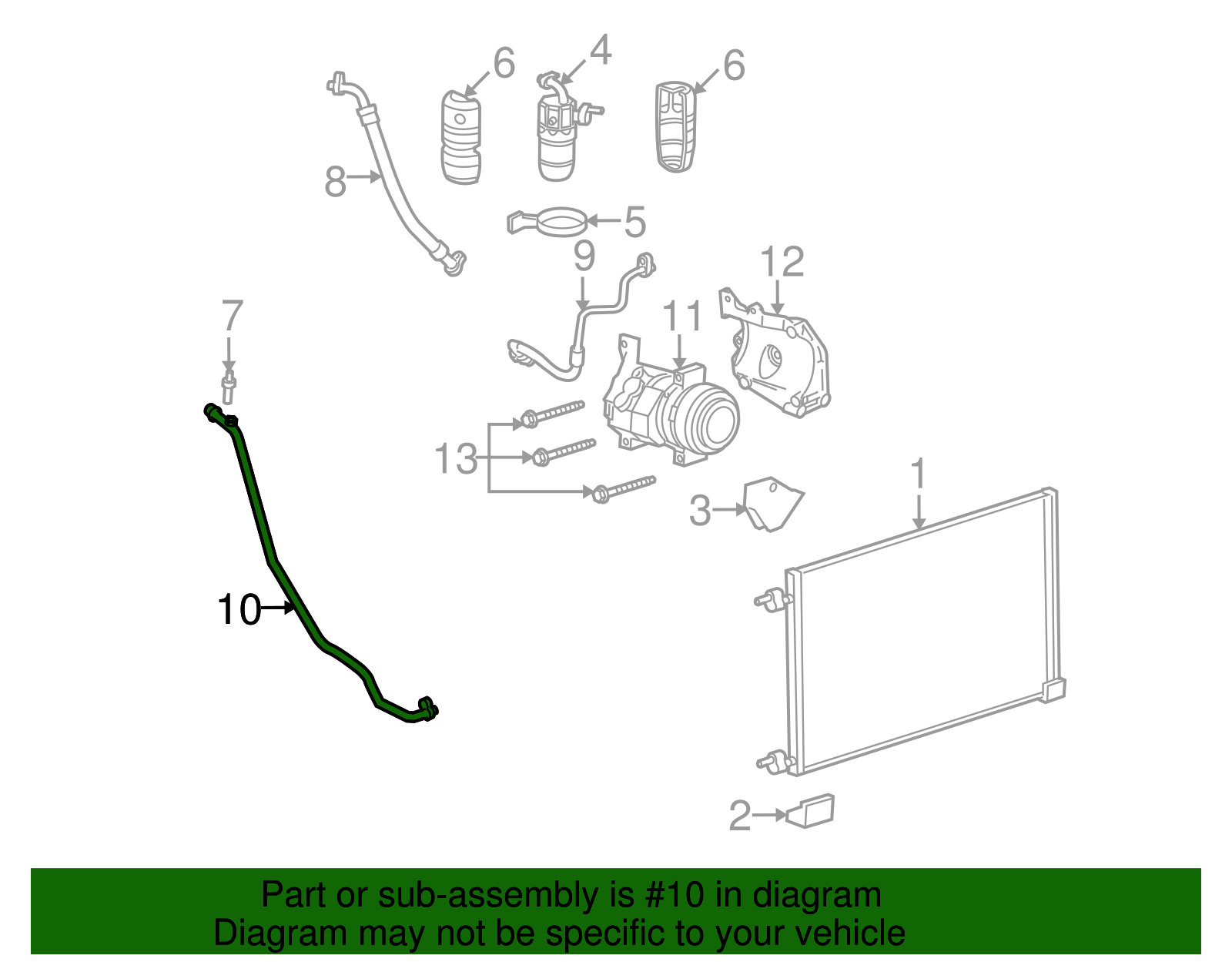2003-2008 Hummer H2 Air Conditioning Refrigerant Liquid Hose 15229364 ...