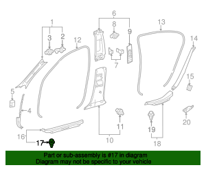 90467-10162 - Upper Seal Clip For 1999-2021 Lexus | Lexus OE Parts