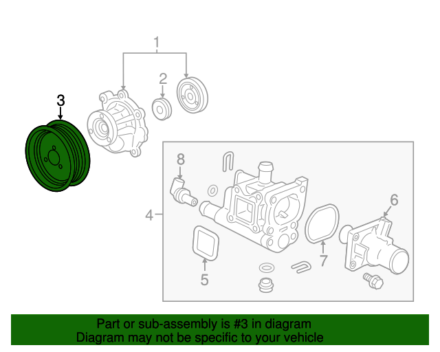 55566794 - Engine Water Pump Pulley 2012-2018 Chevrolet ...