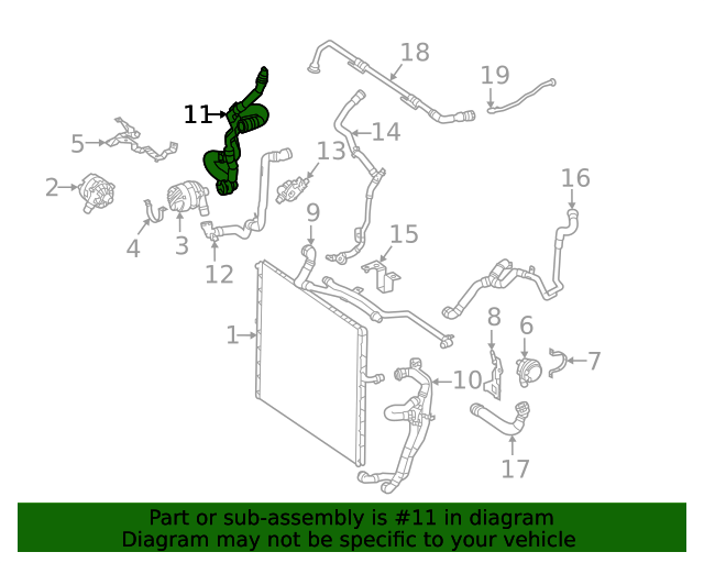 167-501-85-00 - Turbocharger Intercooler Hose 2021-2024 Mercedes-Benz ...