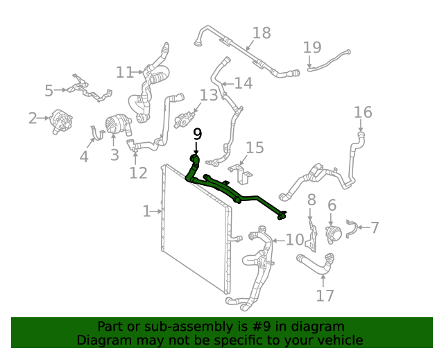 167-501-72-00 - Inter-Cooler Hose 2021-2023 Mercedes-Benz ...