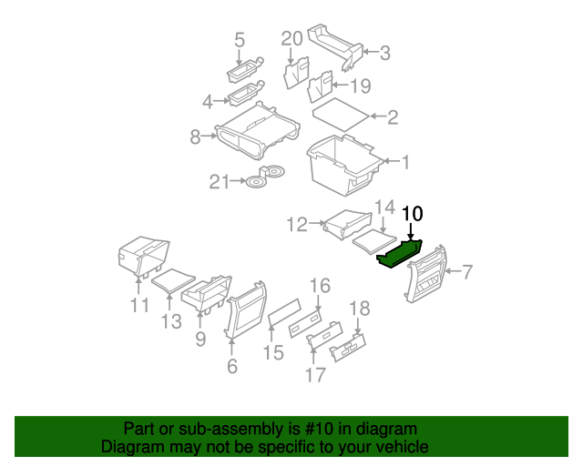 51166963383 - 2007-2014 BMW Console Compartment (51-16-6-963-383) | BMW ...