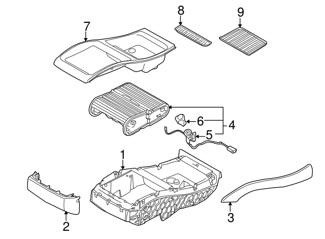 51169124423 - 2008-2014 BMW X6 Cup Holder (51-16-9-124-423) | BMW of ...