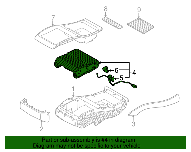 51169124423 - 2008-2014 BMW X6 Cup Holder (51-16-9-124-423) | BMW of ...
