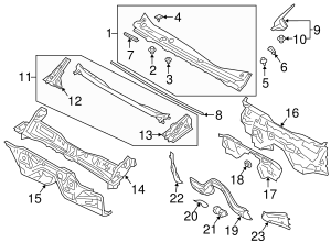 51060FL00A9P - Cowl Panel 2017-2023 Subaru Impreza | Subaru Factory ...